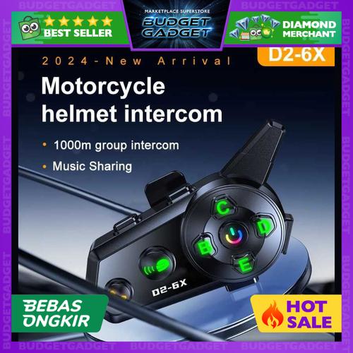 Jual OTOHEROES Intercom Helm 6 Riders Bluetooth Headset Touring Call ...
