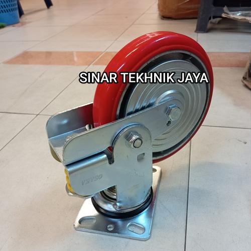 Jual Roda troli trolly PU 6" inch spring per hidup OSAKA Heavy Duty ...