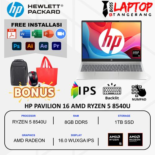 Jual LAPTOP KANTOR HP PAVILION 16 AMD RYZEN 5 8540U 8GB DDR5 1 TB SSD 16.0 WUXGA WINDOWS 11 ...