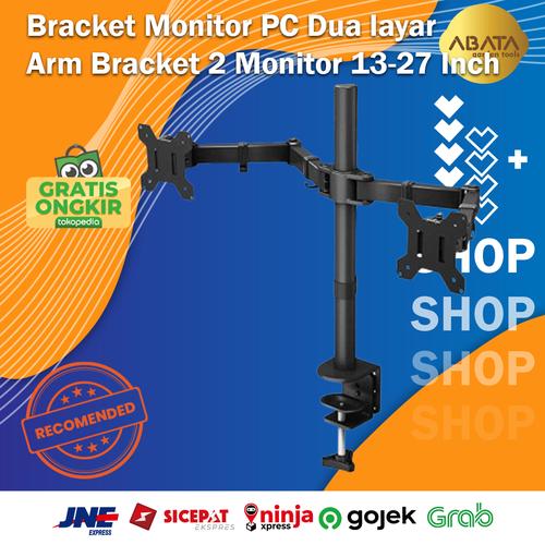 Jual Bracket Monitor PC Dua layar 13-27 Inch 100x100mm Bracket Vesa ...