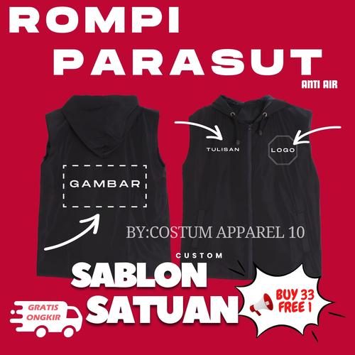 Jual Custom Sablon Rompi Vest Satuan Print Dtf Desain Bebas Logo ...