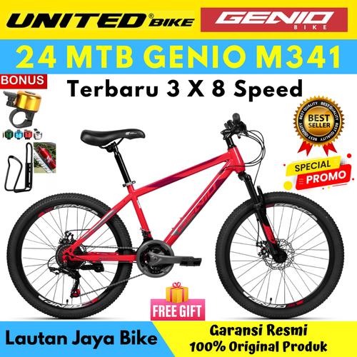 Promo Sepeda Gunung 24 Mtb genio M3412 24Speed By United - Abu-abu ...