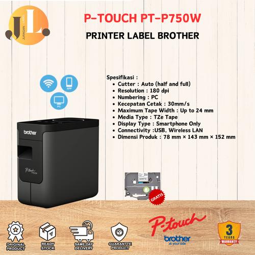 Jual BROTHER PT-P750W PTouch Printer Label PTP750 Barcode P750 W [WiFi ...