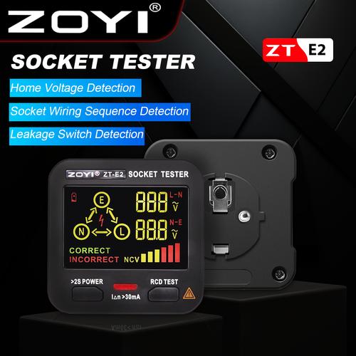 Promo ZOYI ZT-E2 Digital Smart Socket Tester Detector Voltage Test ...
