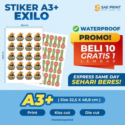 Jual SAE PRINT / STIKER EXILO/ 1 HARI JADI / DIECUT / KISSCUT / LABEL ...