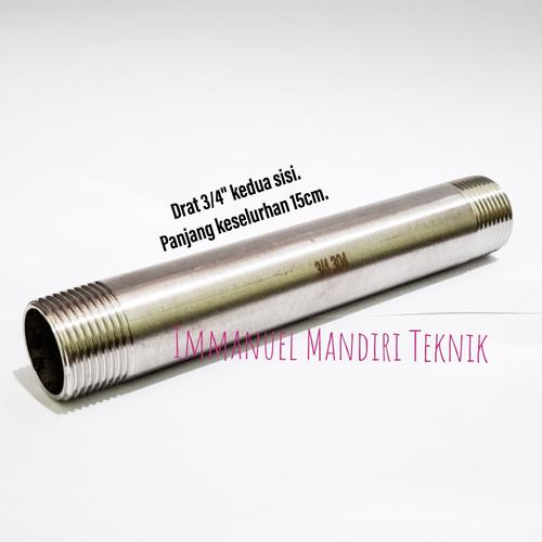 Jual Pipa nepel 3/4 15cm ss304 / Pipe nipple / Pipa nipple 3/4 15 cm ...