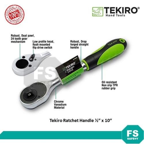 Jual TEKIRO RATCHET HANDLE 1/2" X 10" 24 TEETH GAGANG RACHET KOTREK ...