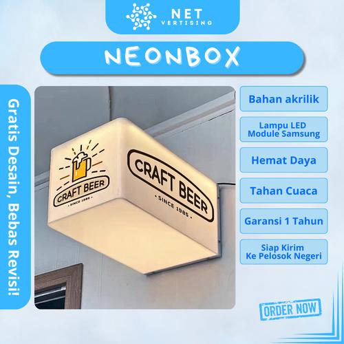 Jual Custom Neon Box Akrilik Tebal untuk Branding Bisnis - 50cm, 2 Sisi ...