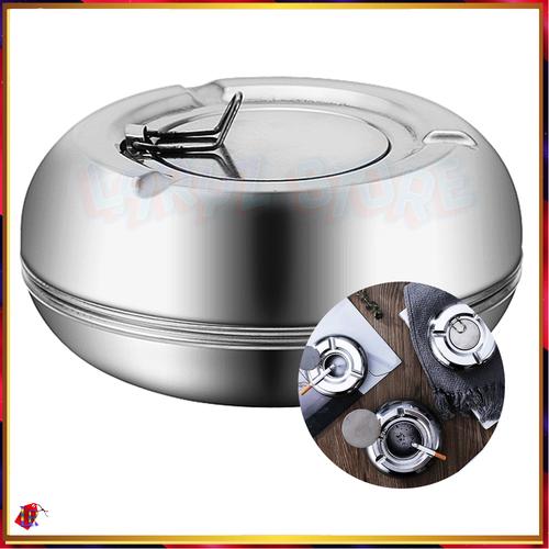 Jual Asbak Stainless Bulat Besar Tebal Anti Angin Ashtray Cafe Style ...
