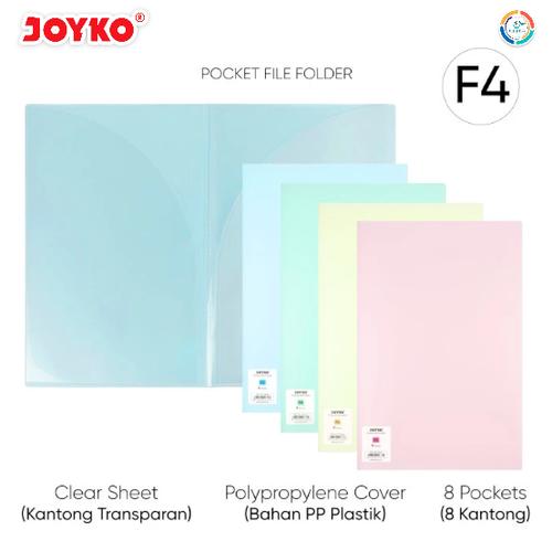 Promo Joyko Pocket File Folder Map File Saku | PFF-9F4 Pastel Color ...