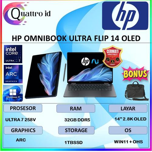 Jual Hp Omnibook Flip 14 Oled FH0777TU / FH0888TU Ultra 7 258V 32GB 1TB ...