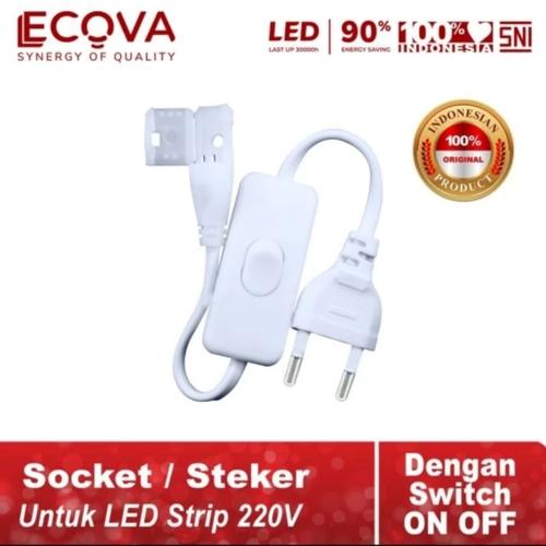 Jual ECOVA LED KABEL STEKER SOCKET DENGAN ON OFF SAMBUNGAN UNTUK LED ...