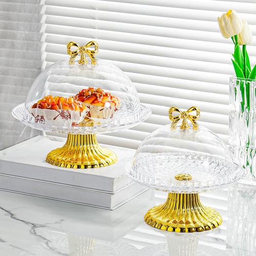 Jual Tempat Kue Cake Stand with Cover Ribbon Handle Fruit Cupcake ...