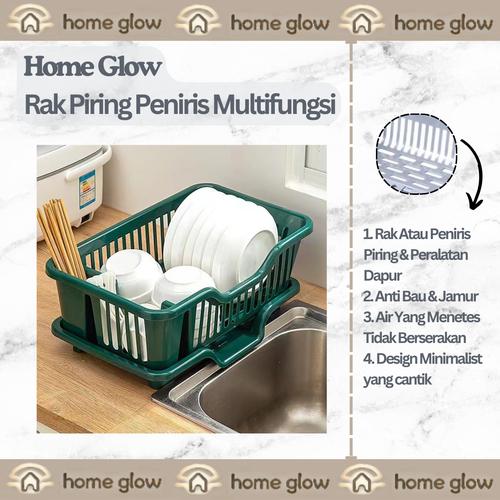 Jual Home Glow Tatakan Peniris Piring Buah Sayur / Rak Piring Pengering ...