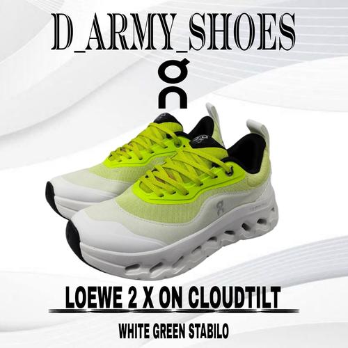 Jual Sepatu Running Wanita L03w3 2 X On Cloud White Green Stabilo Free ...