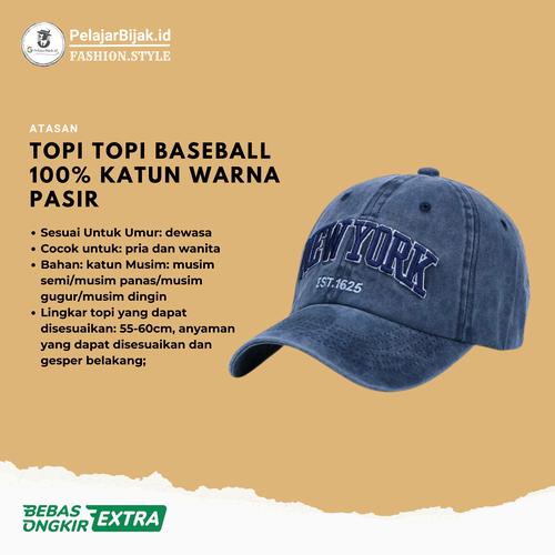 Jual Topi topi baseball 100% katun warna pasir untuk wanita pria topi ...