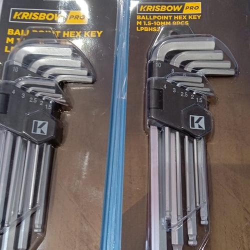 Jual Kunci L Ballpoint Hex Key M 1.5-10MM 9 Pcs Krisbow KW0101636 ...