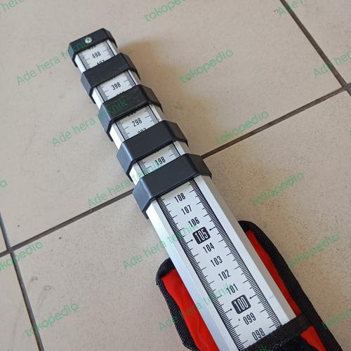 Jual Rambu Bak Ukur 3 Meter Levelling Alumunium Staff 3 Meter 5 Meter ...