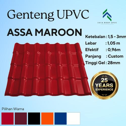 Jual genteng atap merah maroon upvc ASSA garansi 25 Tahun jayaroof ...