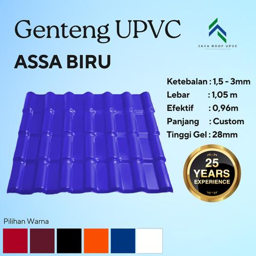 Jual genteng atap biru upvc ASSA garansi 25 Tahun jayaroof royalroof ...