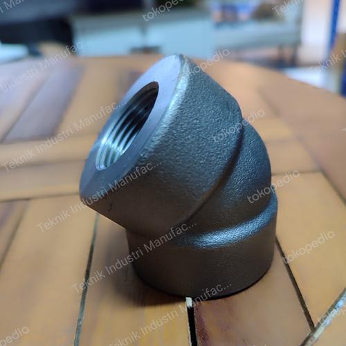 Jual Elbow Besi / Knee Besi 45° / 3/8" inch Koneksi Drat NPT - Jakarta ...