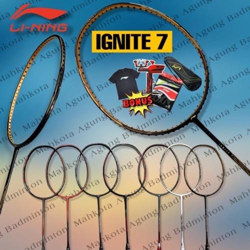 Jual raket badminton lining ignite 7 ignite7 original lengkap bonus ...