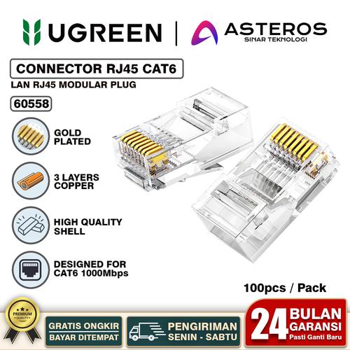 Jual konektor Rj45 UGREEN Cat 5e Cat 6 UTP Full Tembaga Modular isi ...
