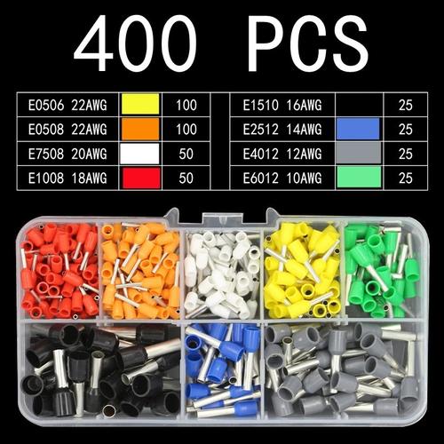 Jual Skun Ferrules 400pcs Set Insulated Terminal Block Tube Connector ...