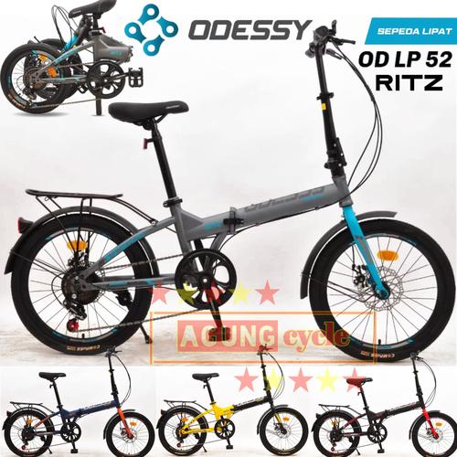Promo SEPEDA LIPAT / FOLDING BIKE ODESSY RITZ 20" 62 7 SPEED - black gold, Ada Bagasi - Jakarta ...