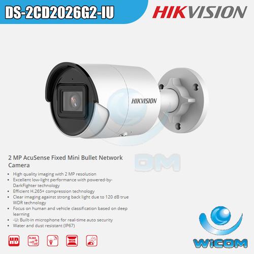 Jual IP Camera CCTV Hikvision AcuSense Darkfighter Dan Audio (2MP) DS-2CD2026G2-IU - Jakarta ...