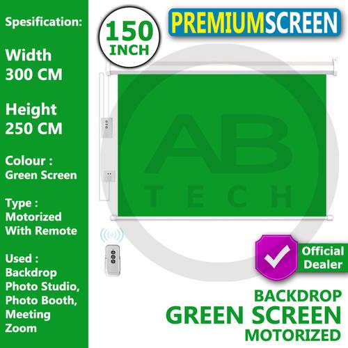 Promo Premium Green Screen 150 inch Motorized 300cm x 250cm - Layar ...