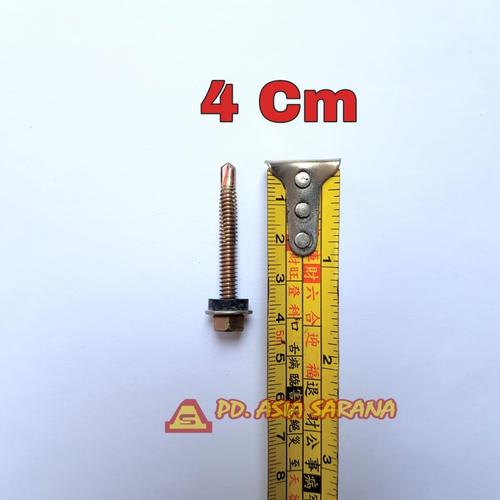 Jual Paku Roofing Kuning 4 Cm / Skrup Holo Besi Baja 40mm / Sekrup ...