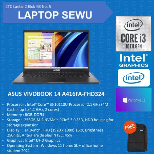 Jual Laptop Asus Vivobook 14 A416FA Core i3-10110U RAM 8GB 256GB ...