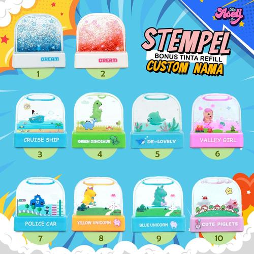 Jual Stempel Custom Nama Lucu - Bentuk Gagang Unik, Bisa di Kain ...