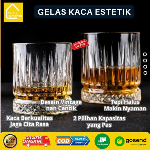 Jual Gelas Kaca Aesthetic Cafe Kopi Latte Cocktail Minuman Crystal ...