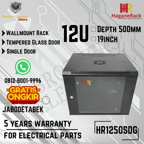 Jual Wallmount Rak Server 12U Depth 500mm - HaganeRack Rak Server ...