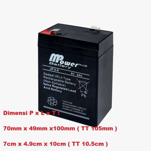 Jual MPOWER plus JP4-6 Baterai UPS Aki Kering mf kering accu 6v 4Ah ...