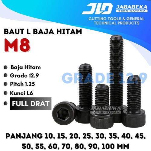 Jual Baut L Baja 12.9 M8x10 M8x15 M8x20 M8x25 M8x30 M8x35 M8x40 M8x45 M8x50 M8x55 M8x60 M8x65 ...