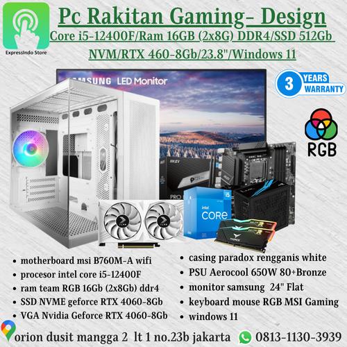 Jual PC RAKITAN Gaming - Design core i5-12400F /RAM 16Gb (2x8Gb) DDR4 ...