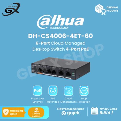 Jual Dahua Switch CS4006-4ET-60 Dahua Cloud Managed Switch Dahua Ethernet 4-Port POE 60 Watt ...