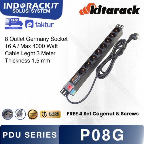 Jual Stop Kontak KITARACK P08G PDU8G 8 Outlet Power Distribution Unit ...