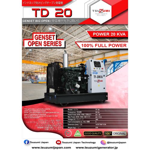 Jual Genset Open Diesel 20 Kva 3 Phase 4 Cylinder Tsuzumi Tf 20 Kva ...