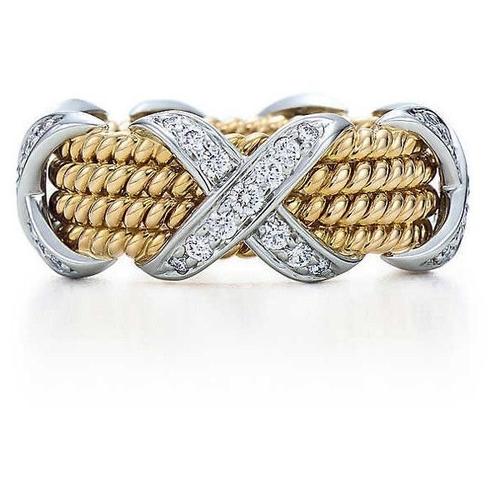 Promo Vintage Tif Diamond Ring cross x 18K Diamond Jewelry Cicil 0% 3x ...