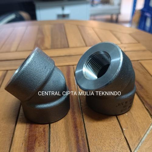 Jual Elbow 2" inch Besi A105 Knee Class 3000psi Drat NPT 45 Derajat ...
