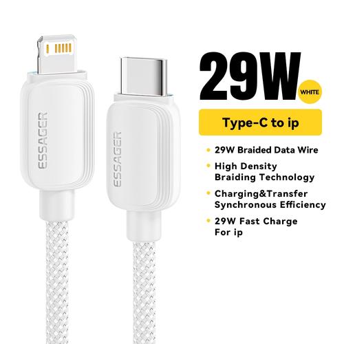 Jual ESSAGER Kabel Data USB Type C to Lightning Fast Charging 3A 29W 2M ...