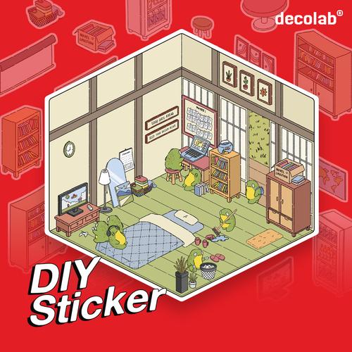Promo 3D DECO STICKER Pack / Stiker DIY Premium DECOLAB - 001. BEDROOM - Non Bundle - Kota ...