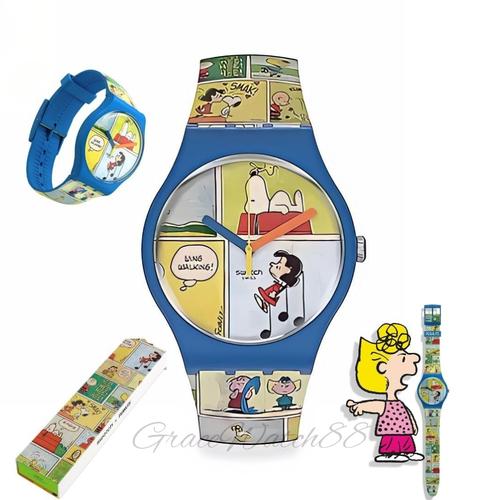 Jual Jam tangan pria Swatch PEANUTS SO29Z108 Jam tangan swatch terbaru ...