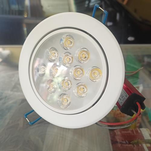 Jual Downlight LED Spot 12 Watt Bulat Body Putih (Cahaya Kuning 3000K ...