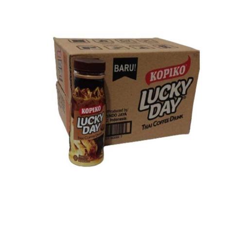 Jual minuman Kopiko Lucky Day, Thai coffee, 1 karton isi 24 botol x 180 ...