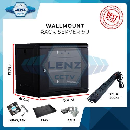 Jual Wallmount Rack 9U Single Door / Rack Server 9U Single Door With ...